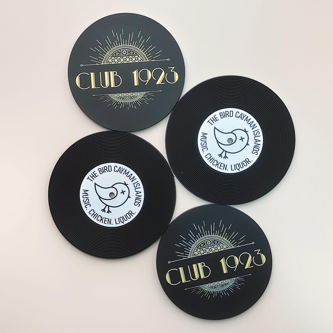 100PCS Personalized PVC Soft Coaster, Custom Vintage Phonograph Record ...