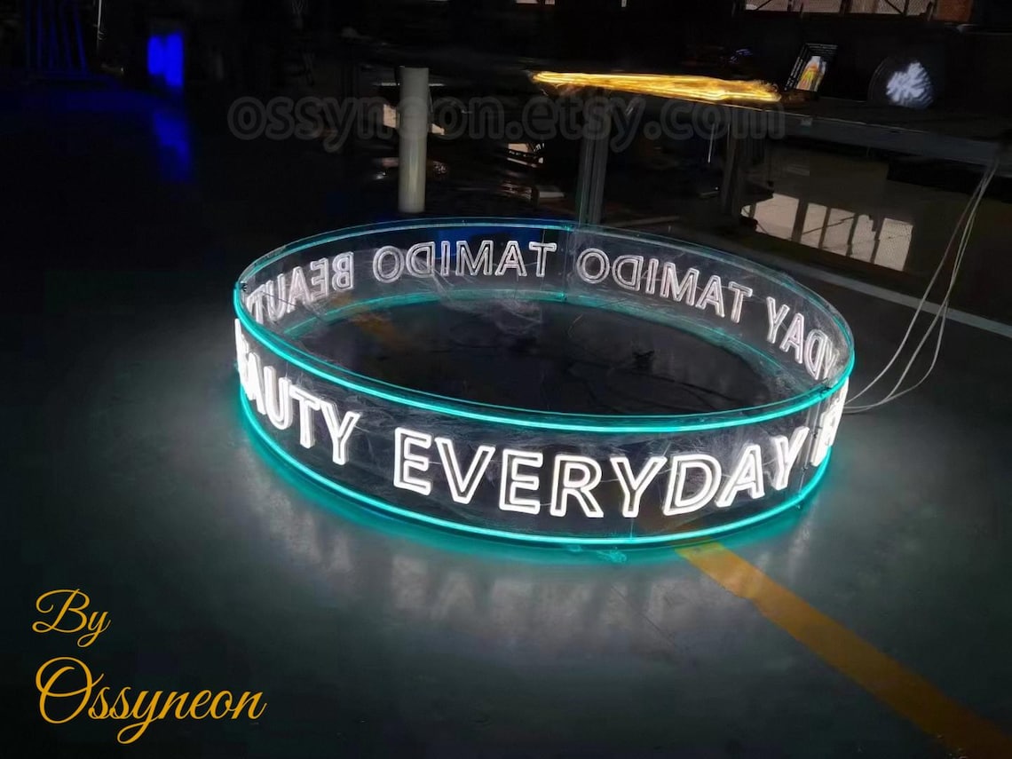 Custom Ceiling Hanging Neon Sign,circular Hanging LED Sign,custom Neon ...