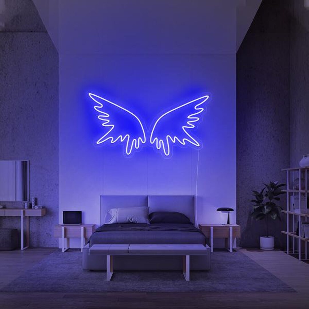 Angle Wing Neon Sign Custom Anime Japan Aesthetic Room Led Decor Neon ...