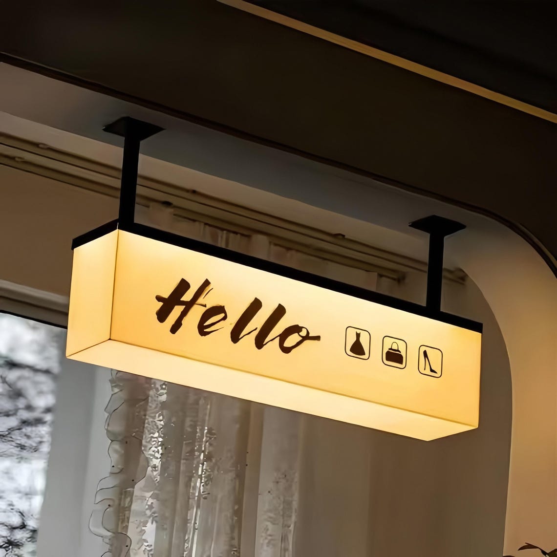 Acrylic Hanging Light Box, Custom Business Sign, Outdoor Storefront LED ...