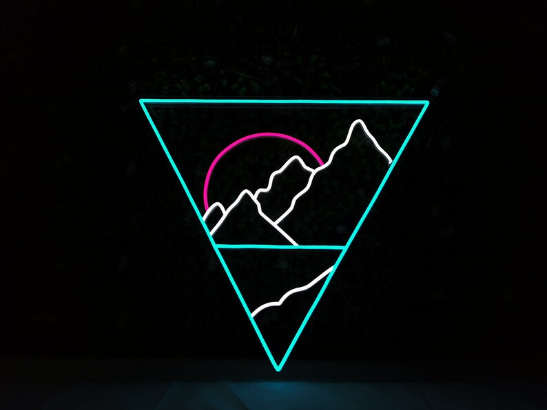Custom Landscape Neon Signtriangle Signpersonalized Gift for - Etsy