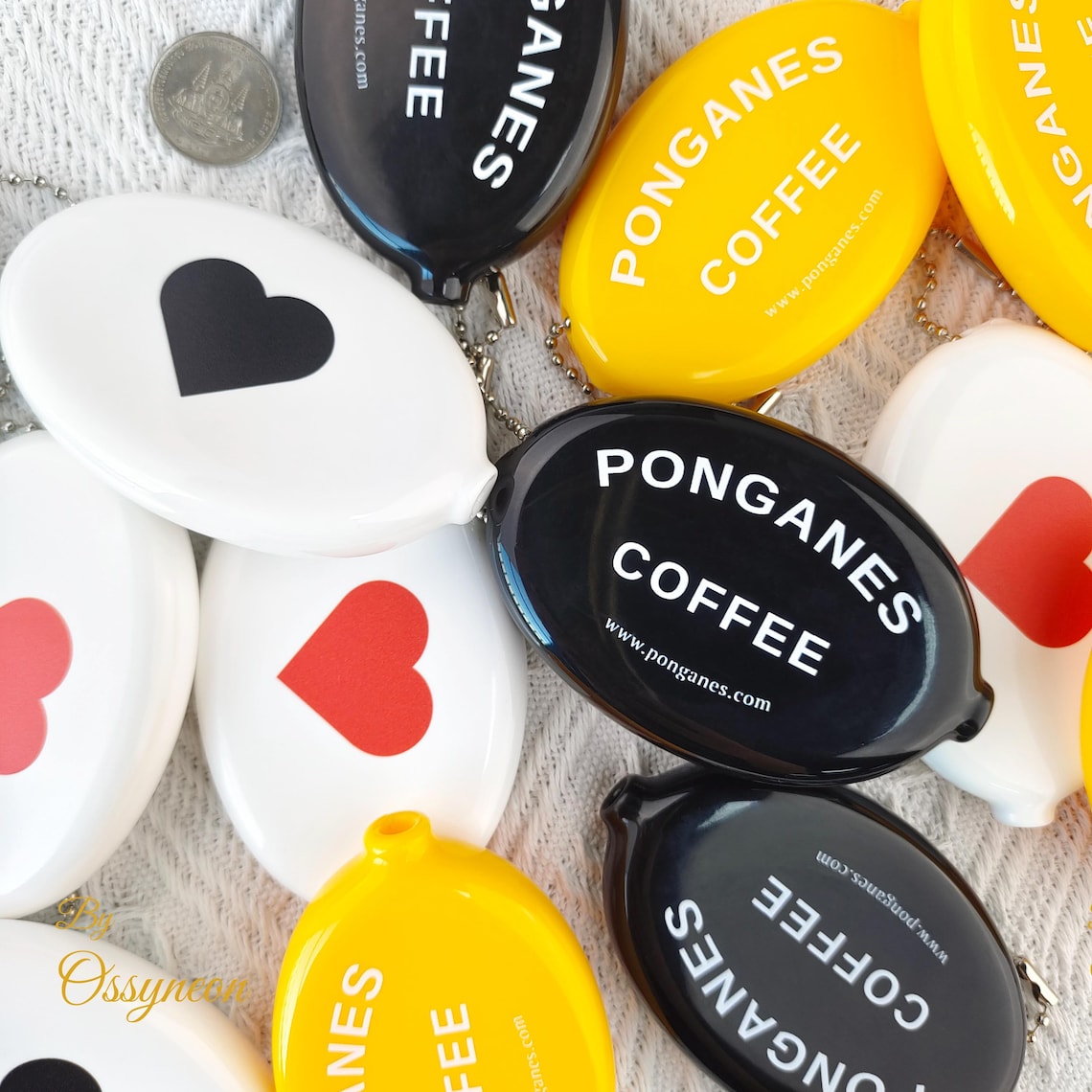 100pcs Custom Rubber Coin Purse Keychain, Squeeze Coin Pouch, Coffee ...