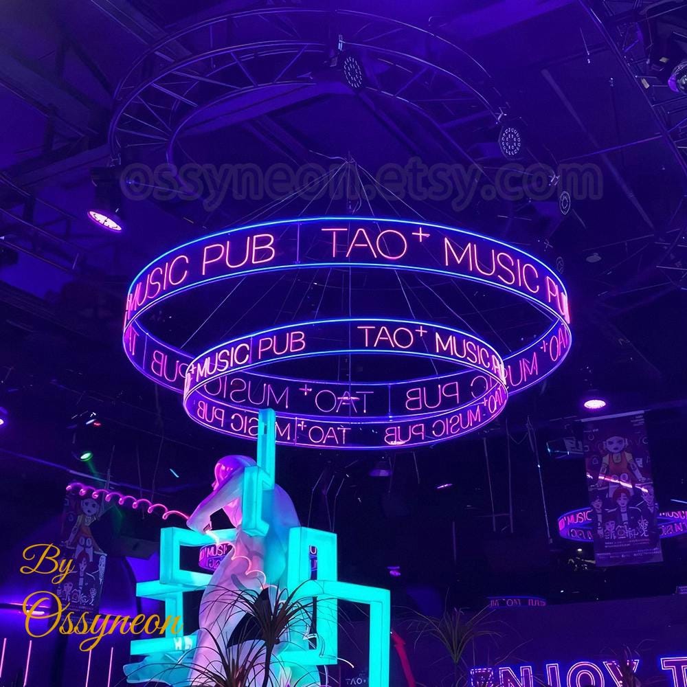 Custom Ceiling Hanging Neon Sign,circular Hanging LED Sign,custom Neon ...