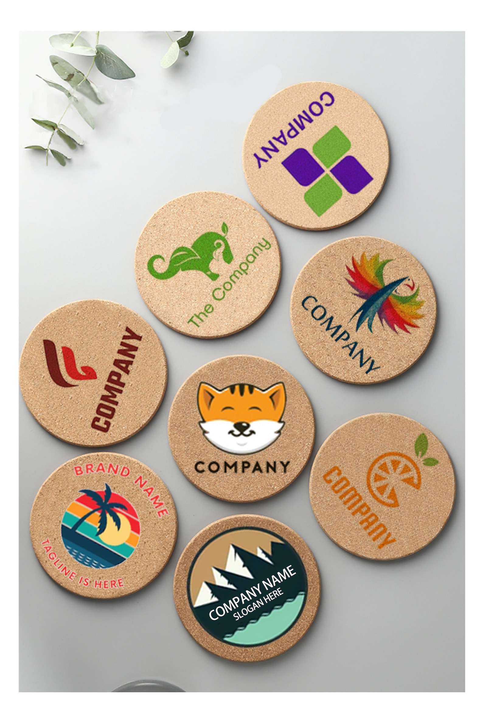 100 Pcs Custom Cork Coasters Coaster With Personalised Logo - Etsy