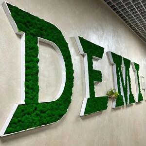 Custom Moss Logo Sign, Green Wall Decor, Office Business Sign - Etsy