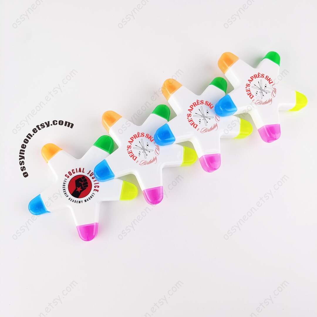 50pcs Custom Star Highlighter Pen, Custom Business Pen, Highlight Note ...