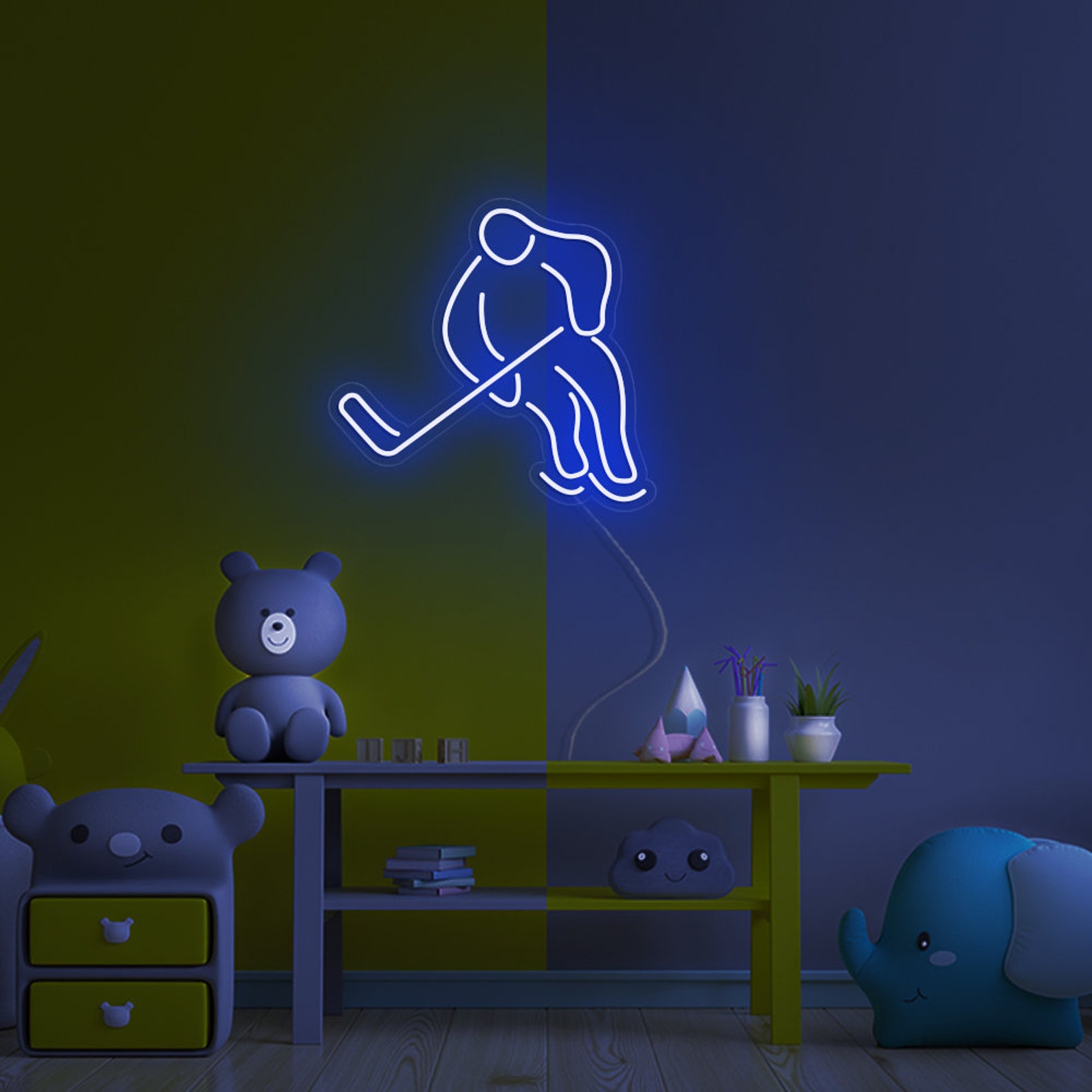 Ice Hockey Neon Sign Hockey Player Neon Sign Hockey Stick Neon - Etsy