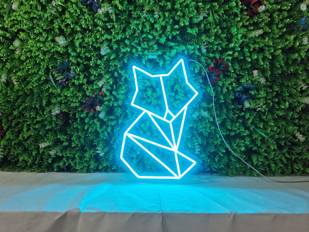 Mini Geometric Fox Neon Sign Custom Neon Sign Led Neon Light Sign Wall ...
