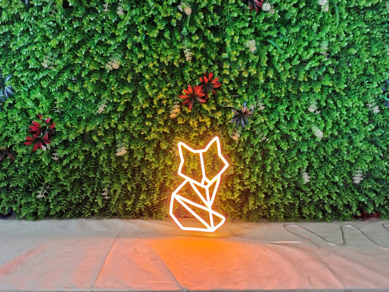 Mini Geometric Fox Neon Sign Custom Neon Sign Led Neon Light - Etsy
