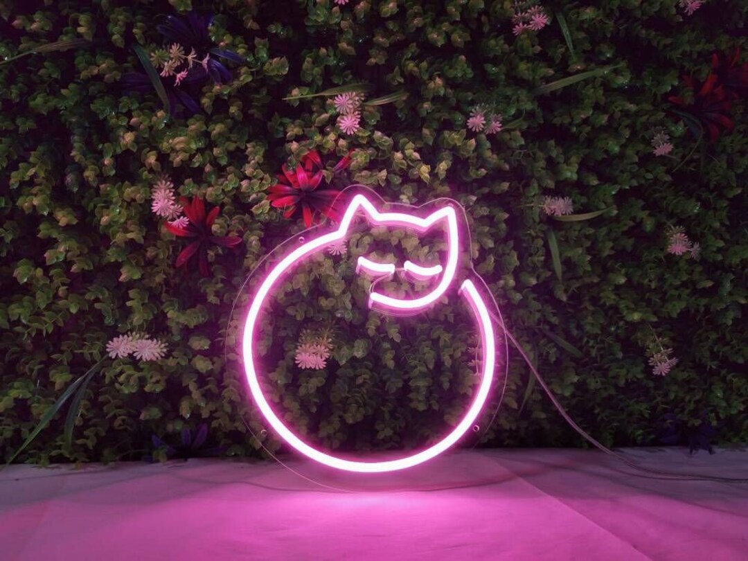 Mini Cat Neon Sign Custom Neon Sign Led Neon Light Cut Neon Sign Wall ...
