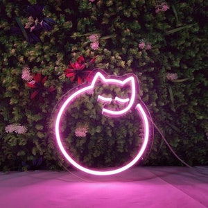 Mini Cat Neon Sign Custom Neon Sign Led Neon Light Cut Neon Sign Wall ...