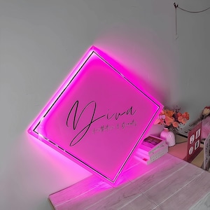 Round Acrylic Backlit Signs, Business Wall Decor, Office Wall ...