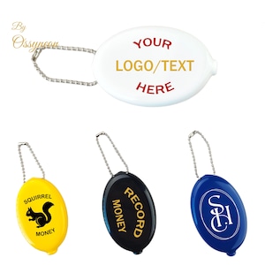 100pcs Custom Rubber Coin Purse Keychain, Squeeze Coin Pouch, Coffee ...