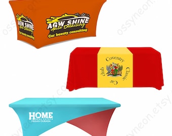 Custom Printed Spandex Table Cloth Stretch Fitted Table Cover Logo ...