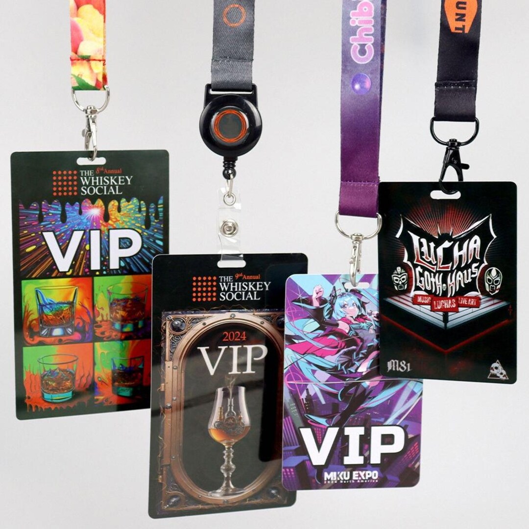 Custom Logo Lanyard, Bulk Employee ID Badge, PVC Card, VIP Pass - Etsy