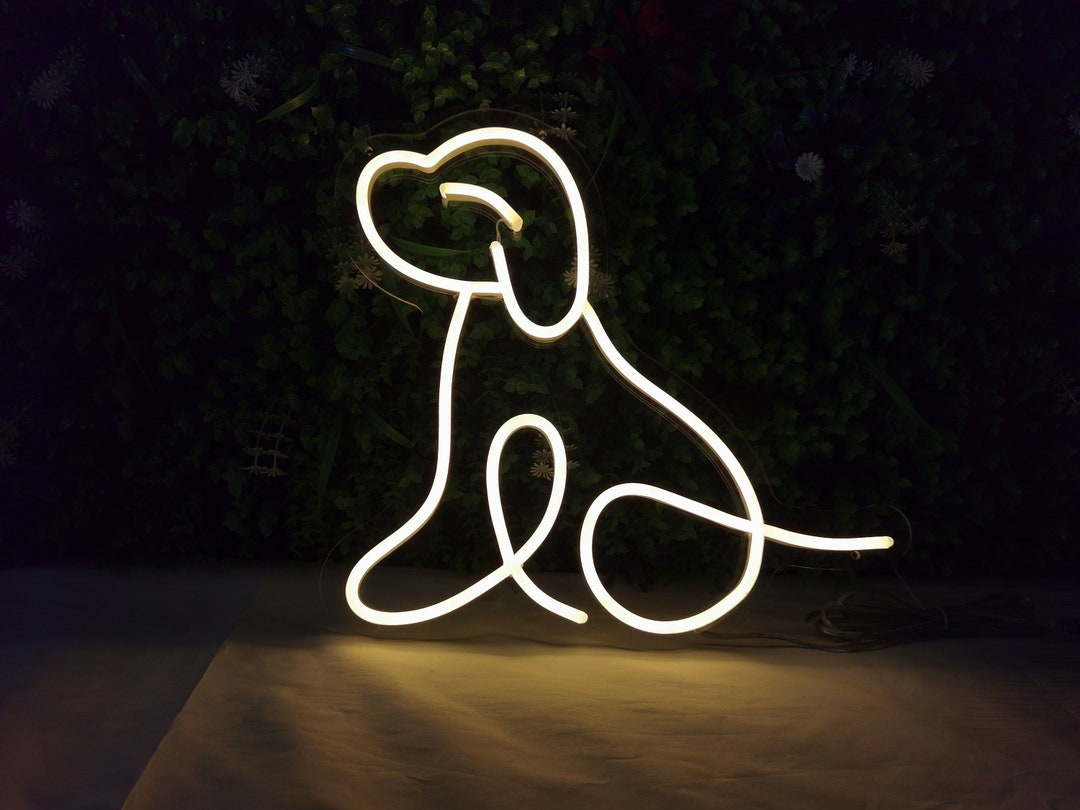 Mini Dog Puppy Neon Sign Custom Golden Retriever Neon Sign Kid Room ...