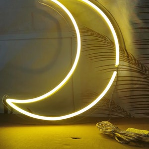 Mini Moon Neon Sign Custom Neon Sign Led Neon Light Cut Neon Sign Wall ...