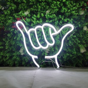 Custom Shaka Hand Neon Sign, Personalized LED Light Decor - Etsy