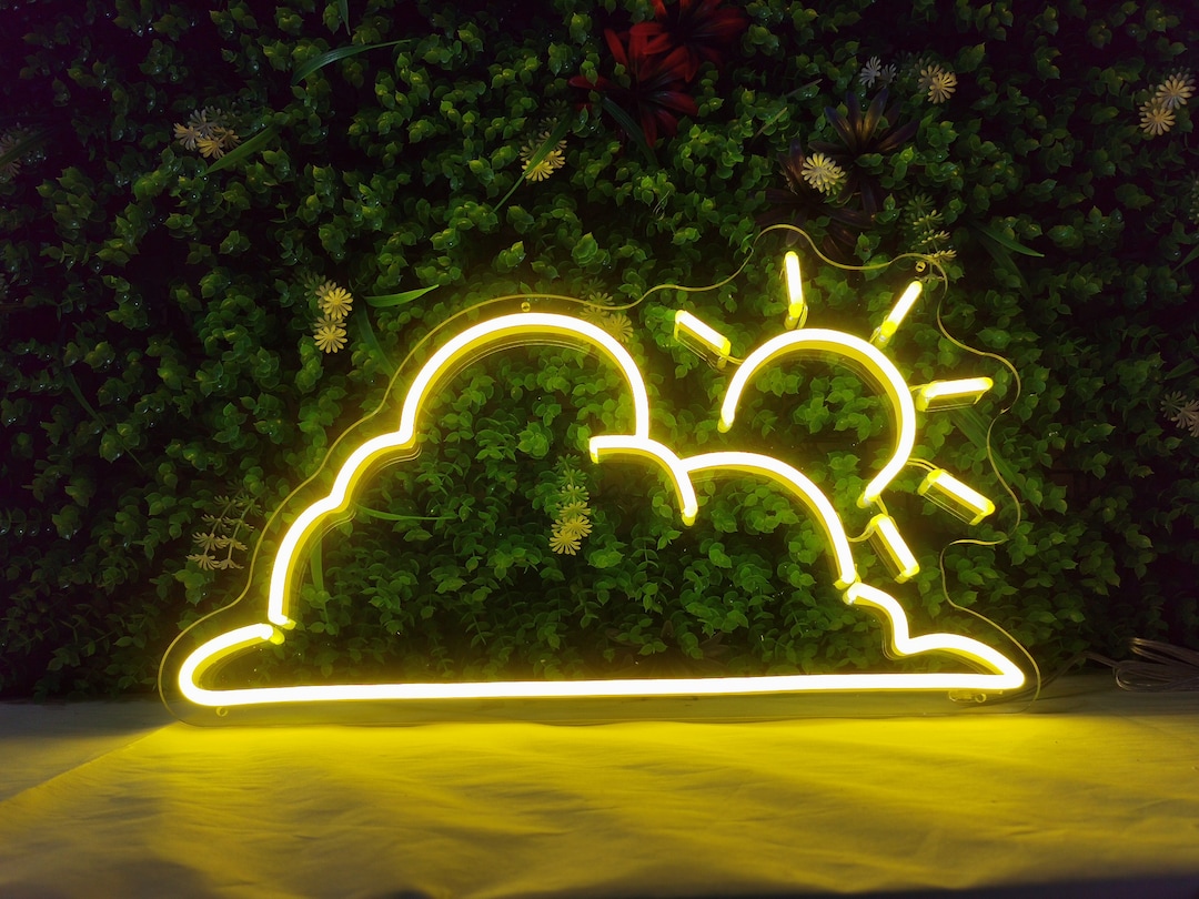 The Sun and Clouds Neon Sign Sun Sign Custom Neon Sign Led Neon Light ...