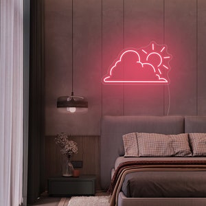 The Sun and Clouds Neon Sign Sun Sign Custom Neon Sign Led Neon Light ...