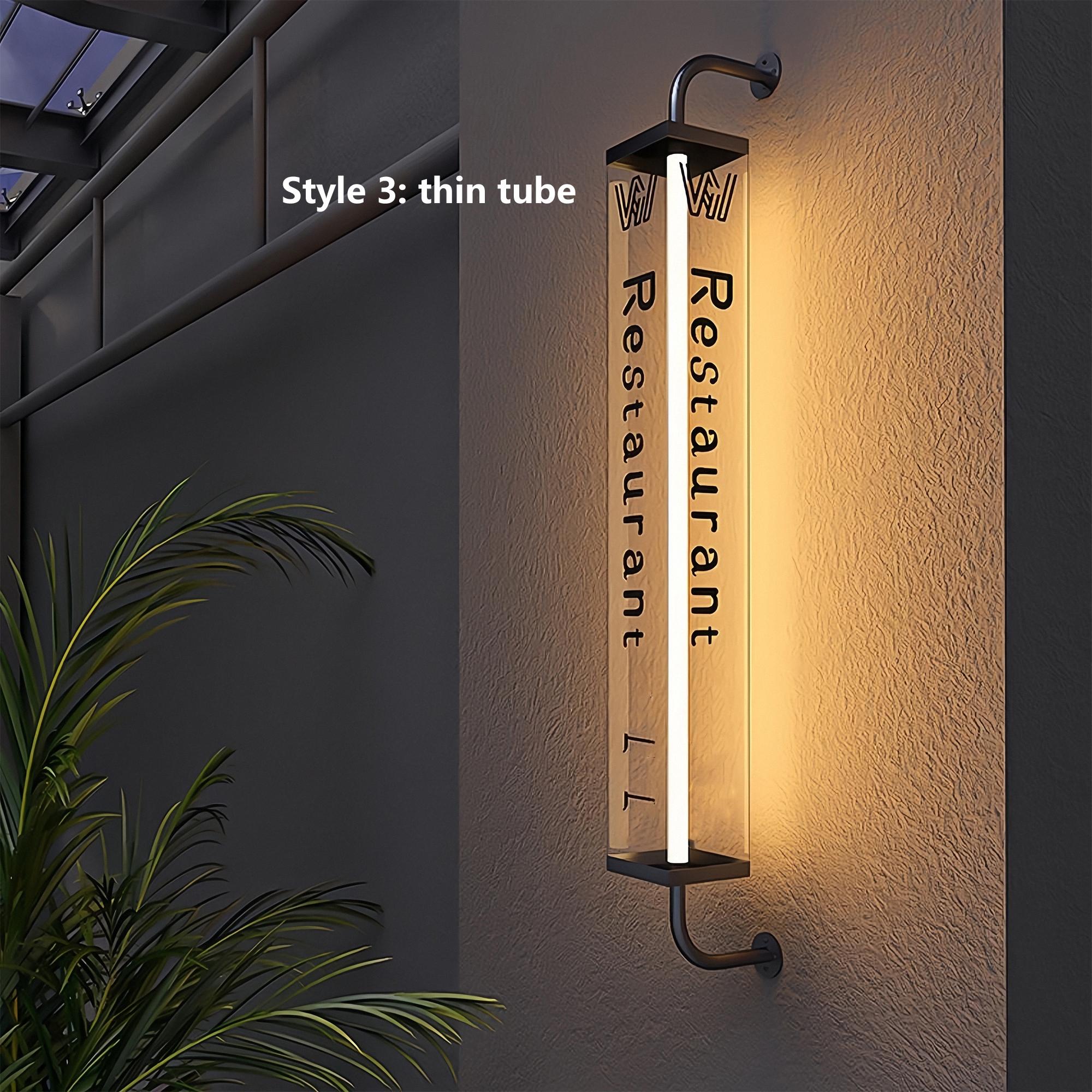 Custom Business Sign, Cylindrical LED Acrylic Light, Personalized Wall ...