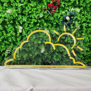 The Sun and Clouds Neon Sign Sun Sign Custom Neon Sign Led Neon Light ...