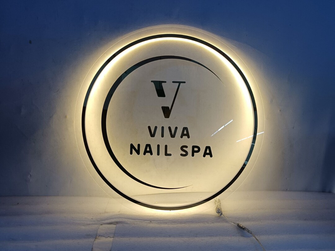 Custom Acrylic Backlit Sign With Gold/silver/black Lettering and Edge ...