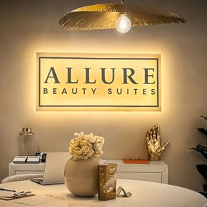 Round Acrylic Backlit Signs, Business Wall Decor, Office Wall ...