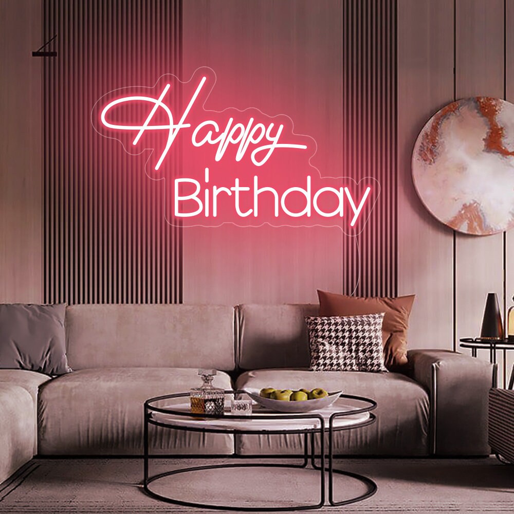 Happy Birthday Neon Sign Custom Led Neon Light Sign Custom | Etsy