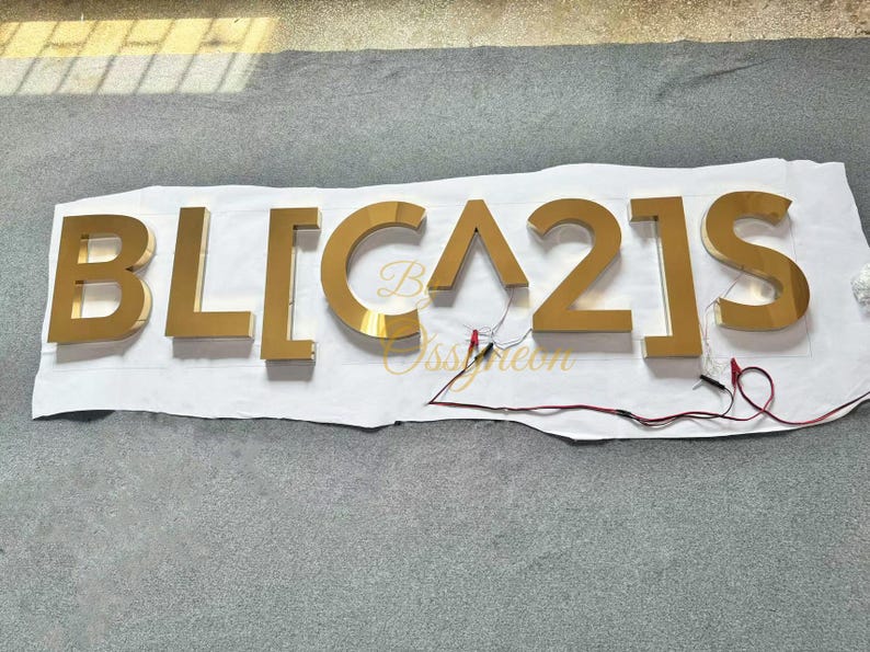 3D Metal Logo Sign, Backlit Illuminated Letters, Custom Office Decor - Etsy