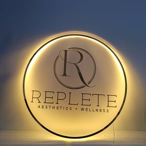 Custom Acrylic Backlit Sign With Gold/silver/black Lettering and Edge ...