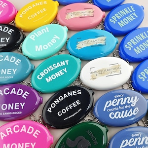 100pcs Custom Rubber Coin Purse Keychain, Squeeze Coin Pouch, Coffee ...