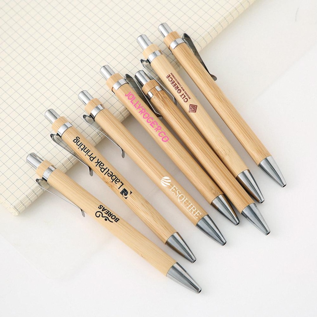 Custom Laser Engraved Bamboo Ballpoint Pen, Personalized Gift - Etsy