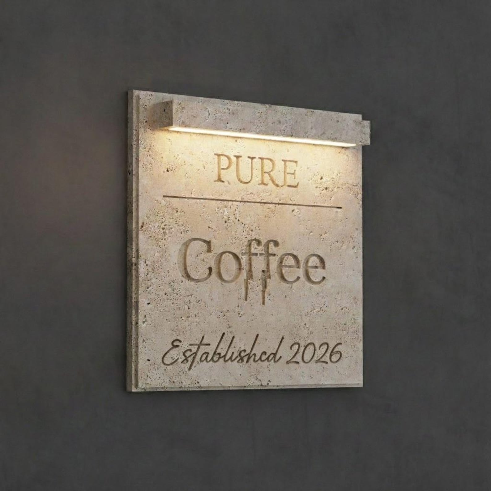 Custom Stone Door Sign, Engraved Plaque for Studio Office & Cafe, Small ...