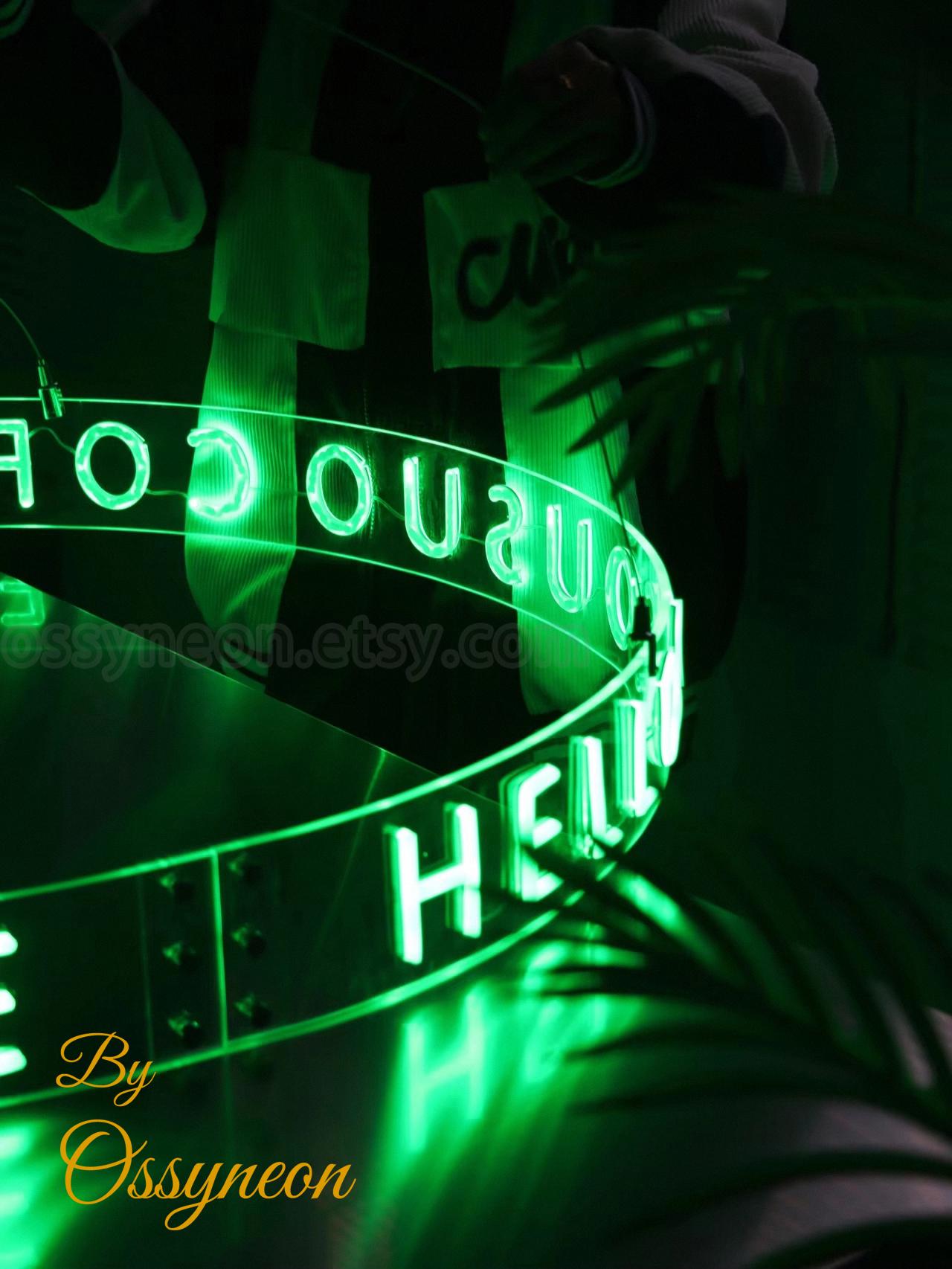 Custom Ceiling Hanging Neon Sign,circular Hanging LED Sign,custom Neon ...