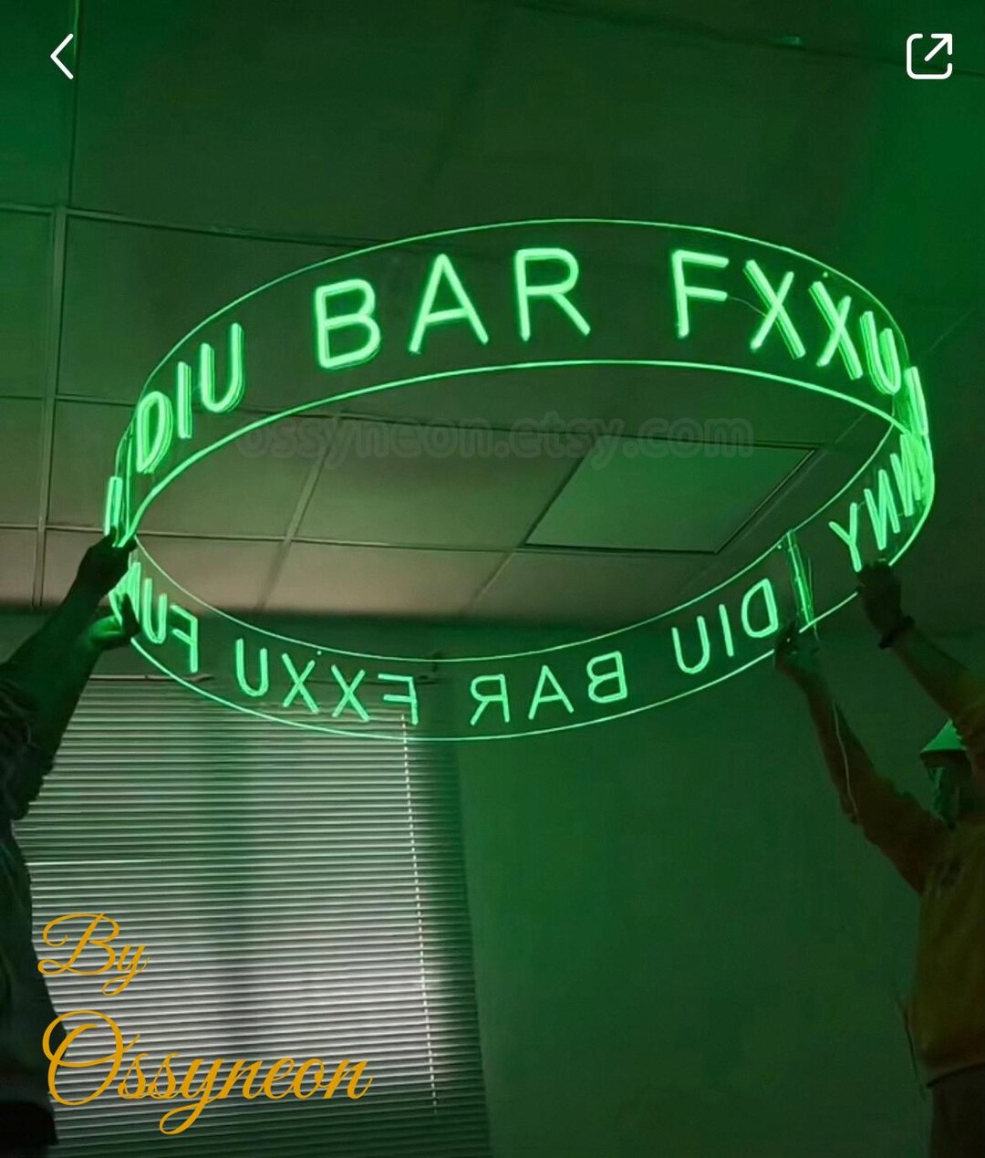 Custom Ceiling Hanging Neon Sign,circular Hanging LED Sign,custom Neon ...