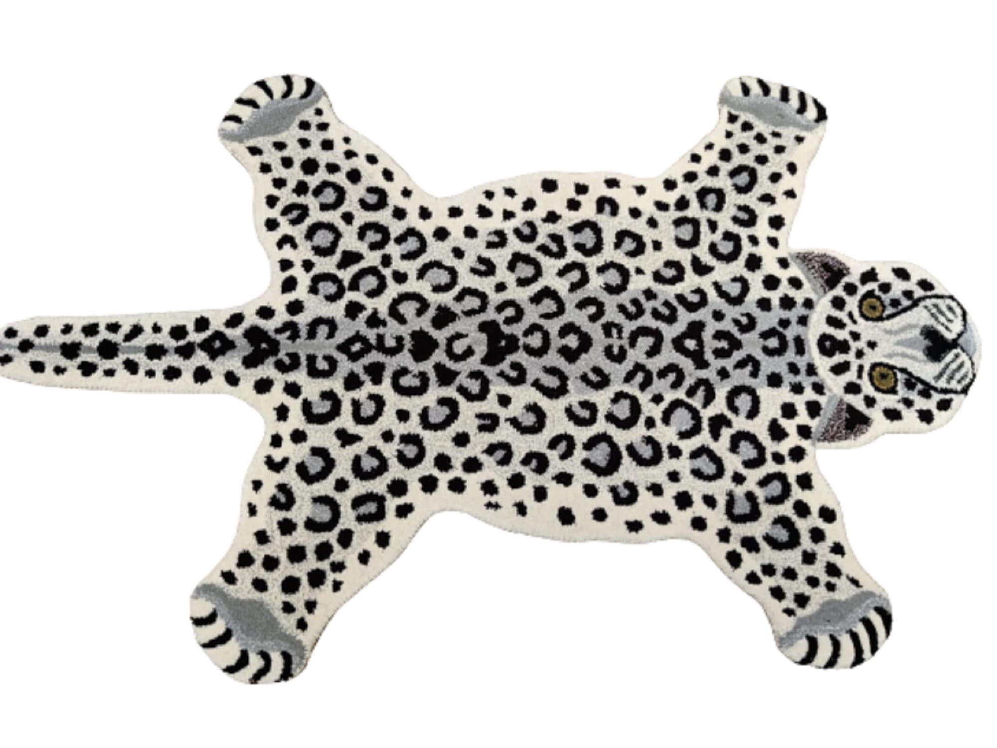 Rug USA snow Leopard rugs Shape 3' x 5' Handmade | Etsy