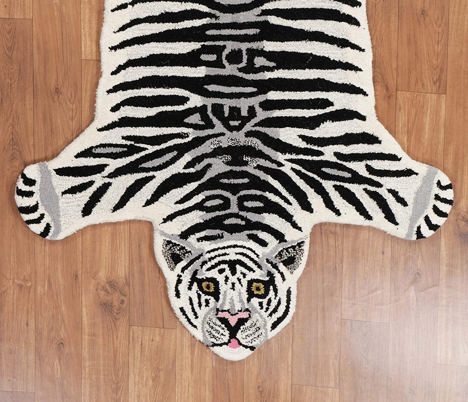 Hand Tufted Tiger 3x5 White Skin Wool Carpet for Living Room - Etsy