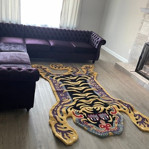 Tibetan Tiger Yellow & Black Rug 3x5 Feet Creative Pattern Carpet for ...