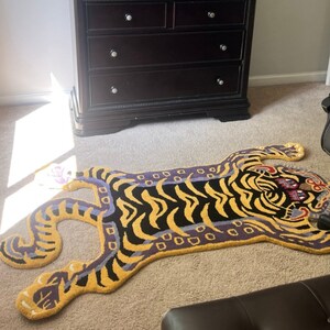 Tibetan Tiger Yellow & Black Rug 3x5 Feet Creative Pattern Carpet for ...