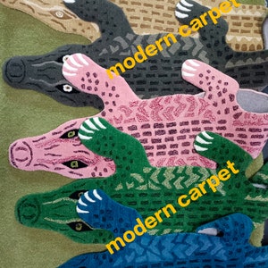 Crocodile Rugs Hand Made Wool Cotton Backing Rug Home Beautiful ...