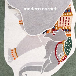 Modern Elephant Rug Hand Tufted Rug 100% Wool Use 3x5 Use for Kid's ...