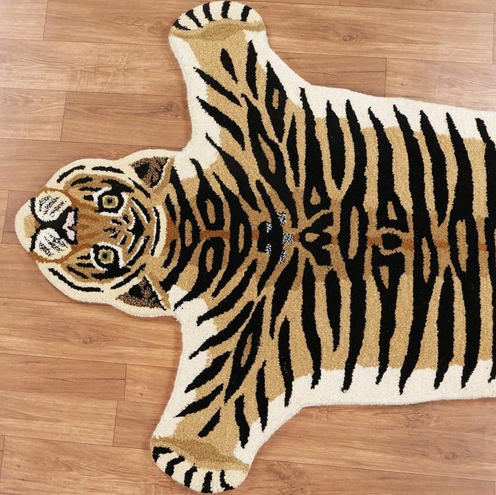 Hand-tufted Tiger Skin Shape Wool Rug Hand Tufted for Living - Etsy
