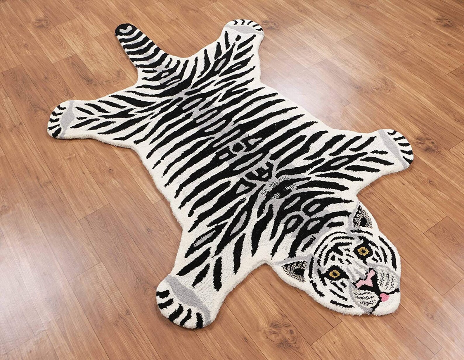 Hand Tufted Tiger 3x5 White Skin Wool Carpet for Living Room - Etsy