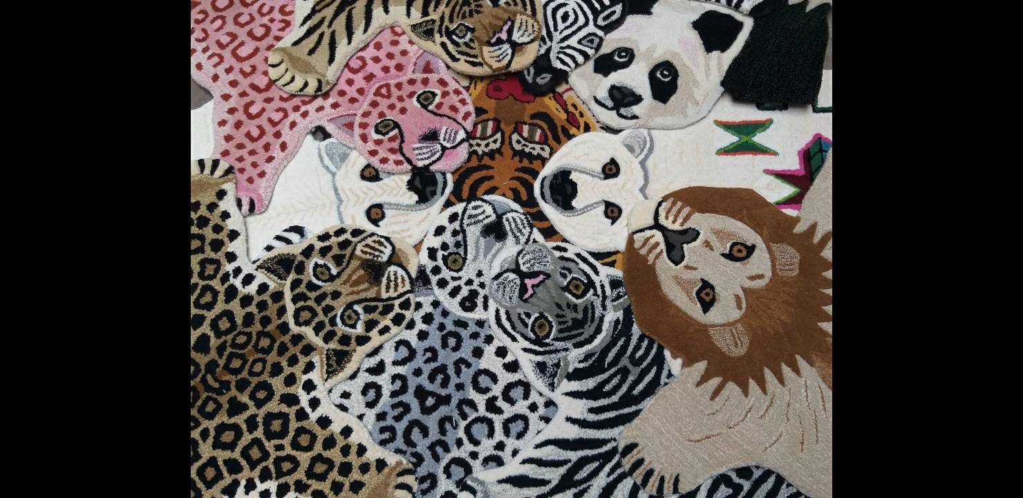 Tibetan Aztec Polar Bear Rug Shape Woolen Cotton Backing - Etsy