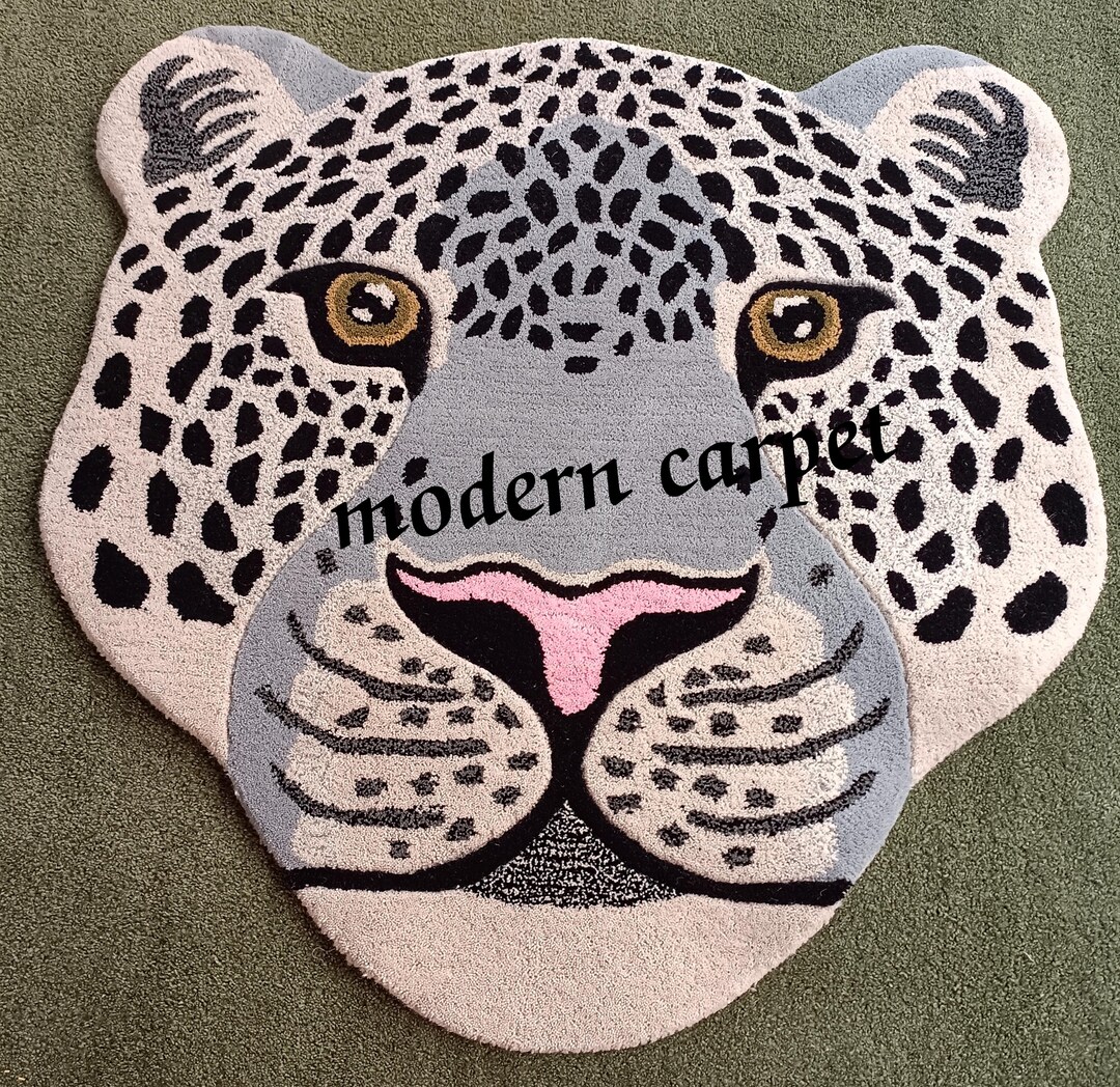 Tiger Face Rugs Handmade Tufted for Living Room Bedroom Kid Room ...