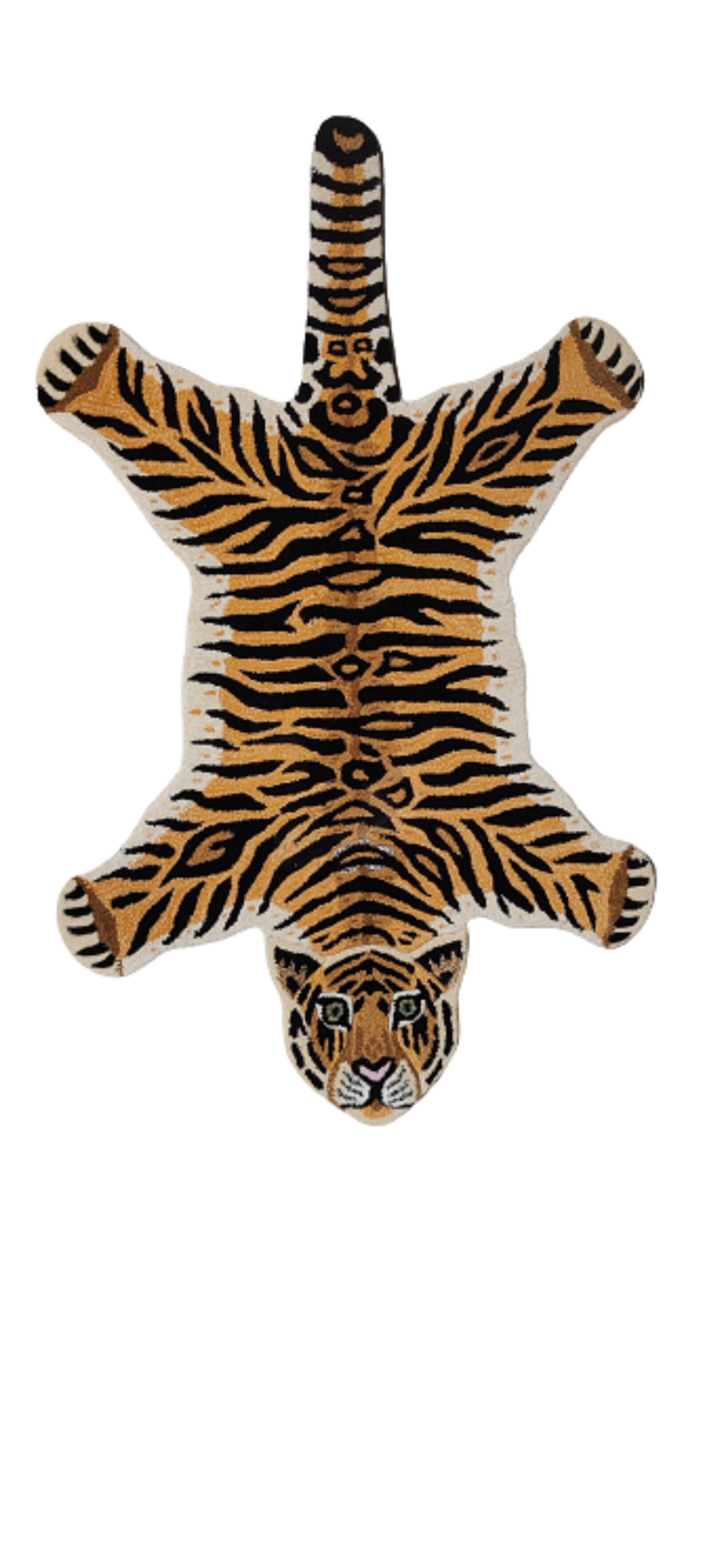 Tiger Mat Hand Tufted Tiger Skin Wool Carpet Home Decorative | Etsy