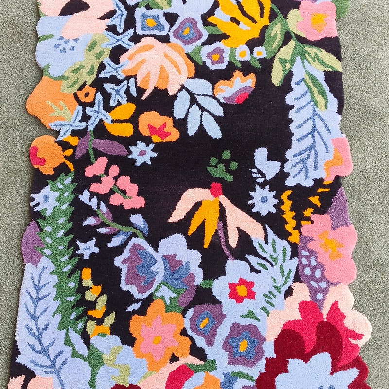 Floral Rug - Etsy