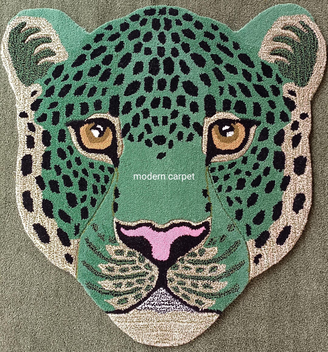 Tiger Face Rugs Handmade Tufted for Living Room Bedroom Kid Room ...