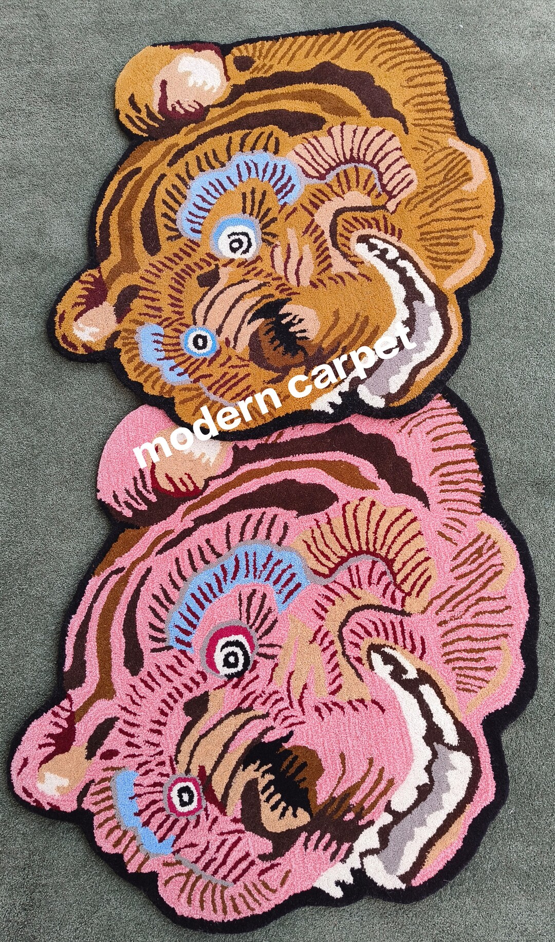 Tiger Face Rugs Handmade Tufted for Living Room Bedroom Kid Room ...